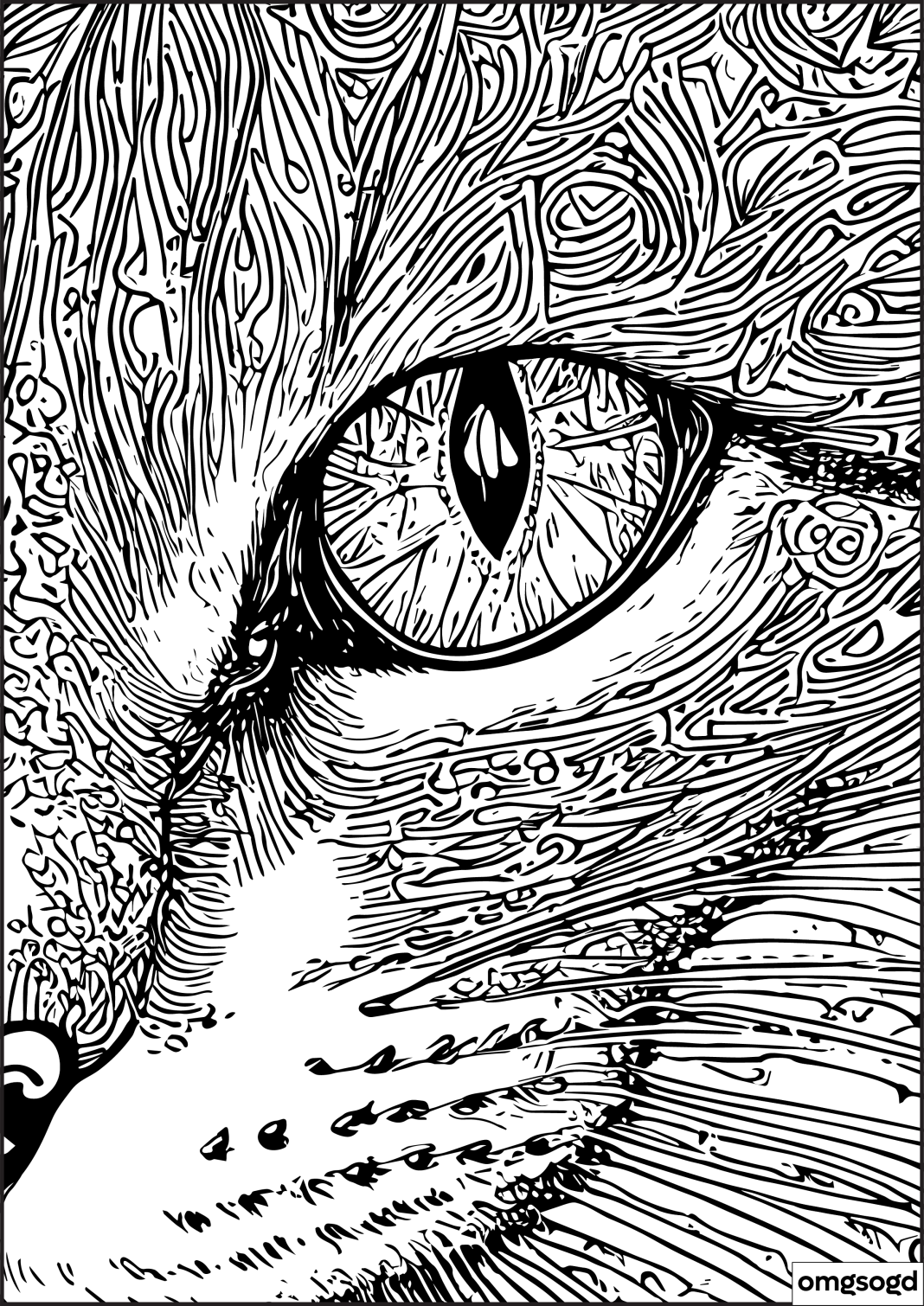 6 Super-Detailed Cat’s Eye Coloring Pages for the Intermediate Artist