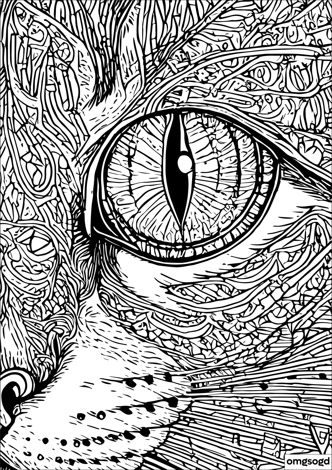 6 Super-Detailed Cat’s Eye Coloring Pages for the Intermediate Artist