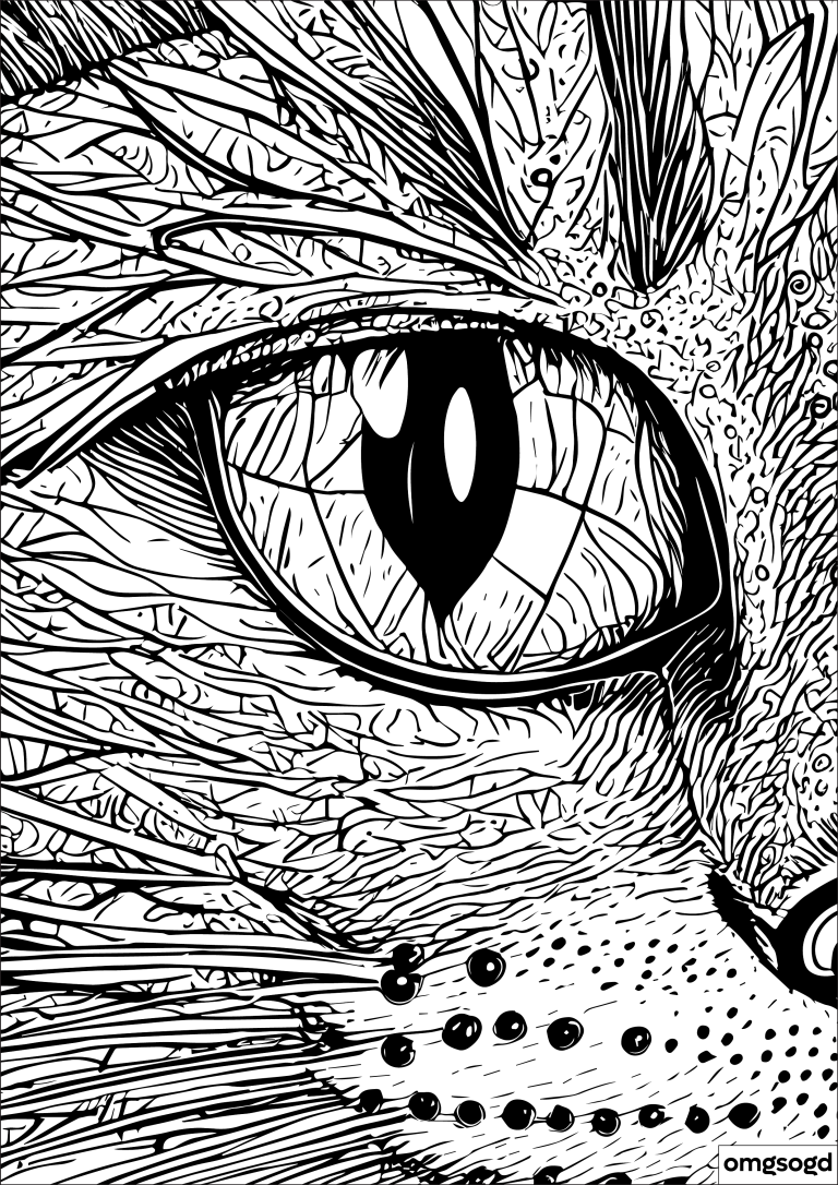 6 Super-Detailed Cat’s Eye Coloring Pages for the Intermediate Artist