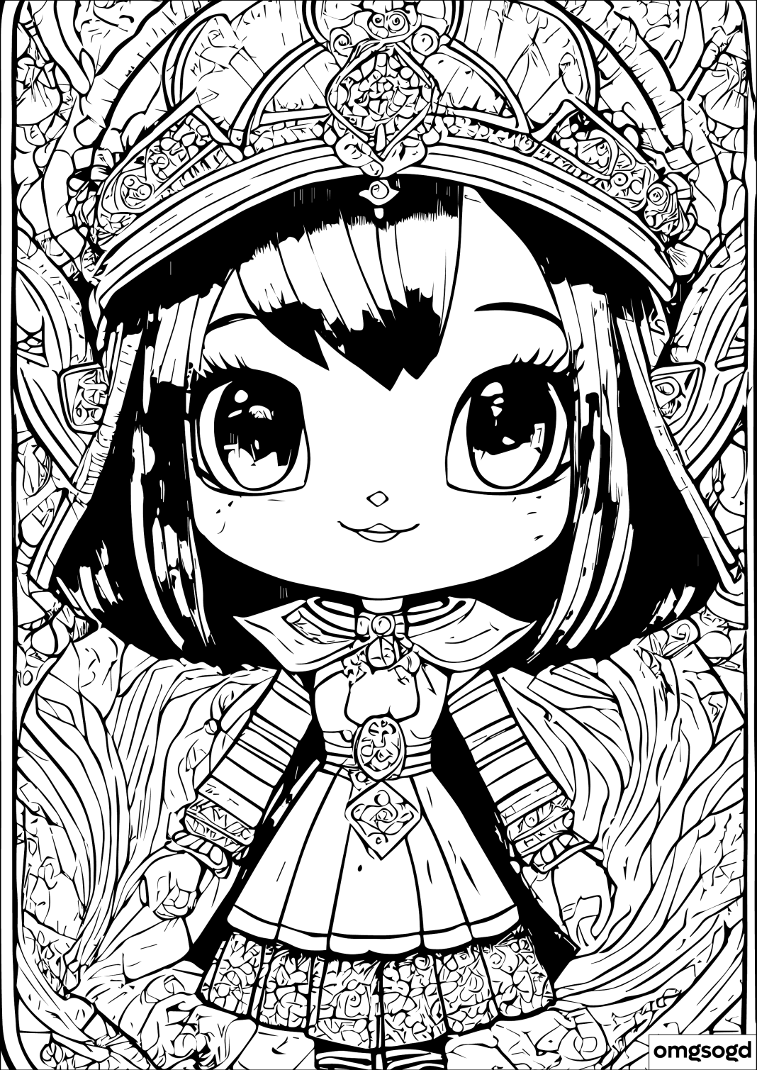 11 Free Kawaii Game Characters on Stained Glass Background Coloring Pages